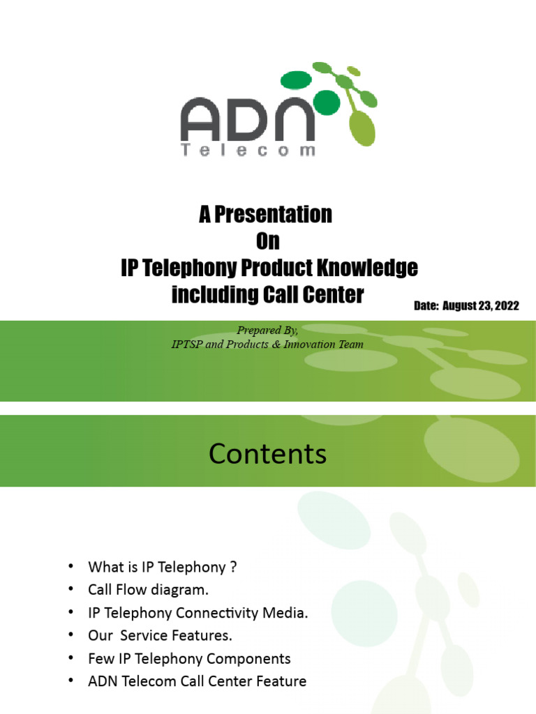 IPT Information ADN Telecom | PDF | Voice Over Ip | Telephone
