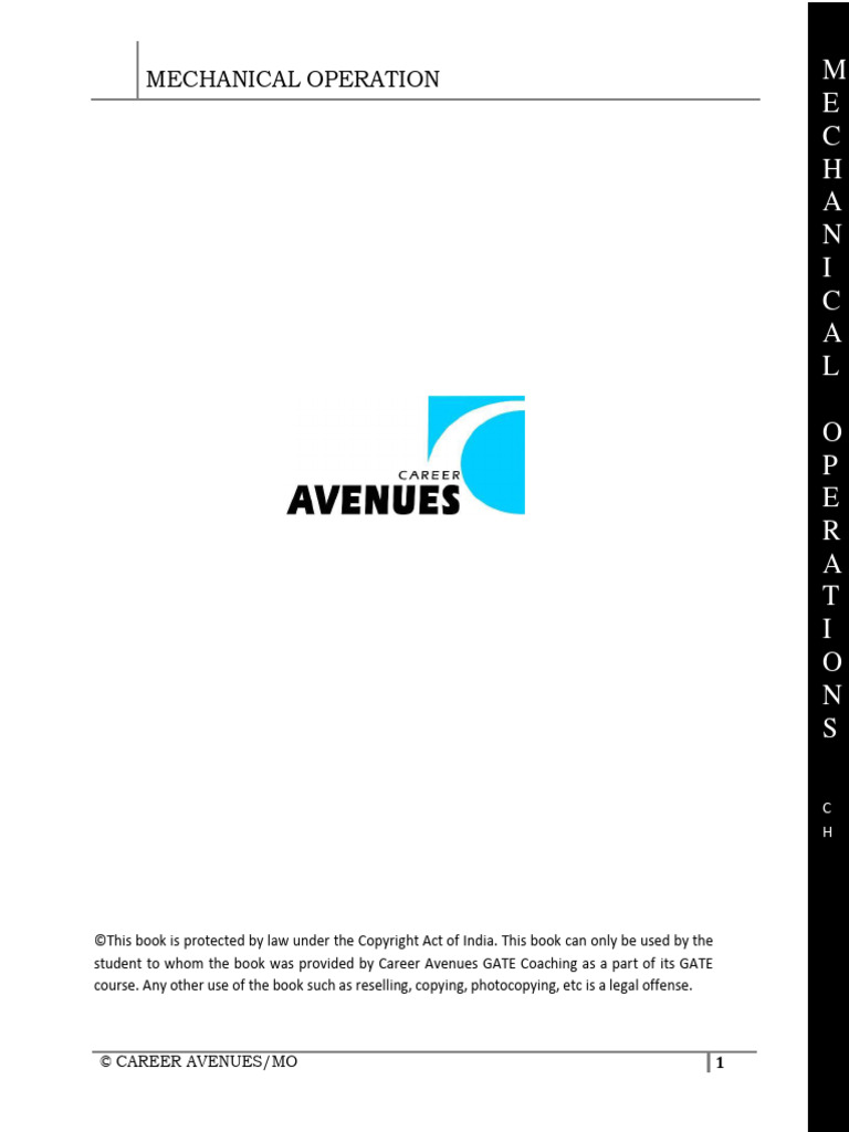 Mechanical Operation | PDF | Mill (Grinding) | Filtration