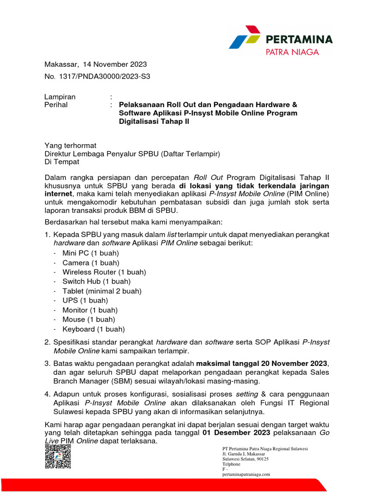 Surat Keluar 1317 PNDA30000 2023-S3 | PDF | Komputer