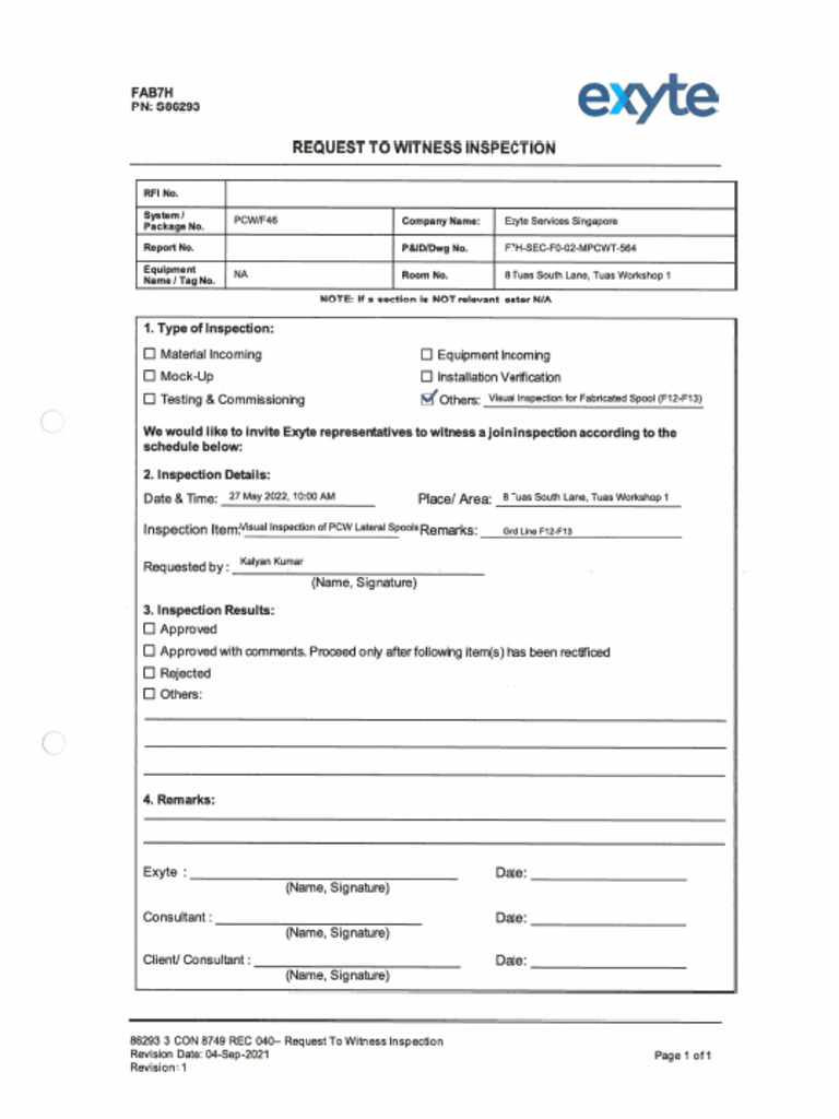 Grid Line f12-f13 PCWSR Visual Inspection Gf-f46 | PDF
