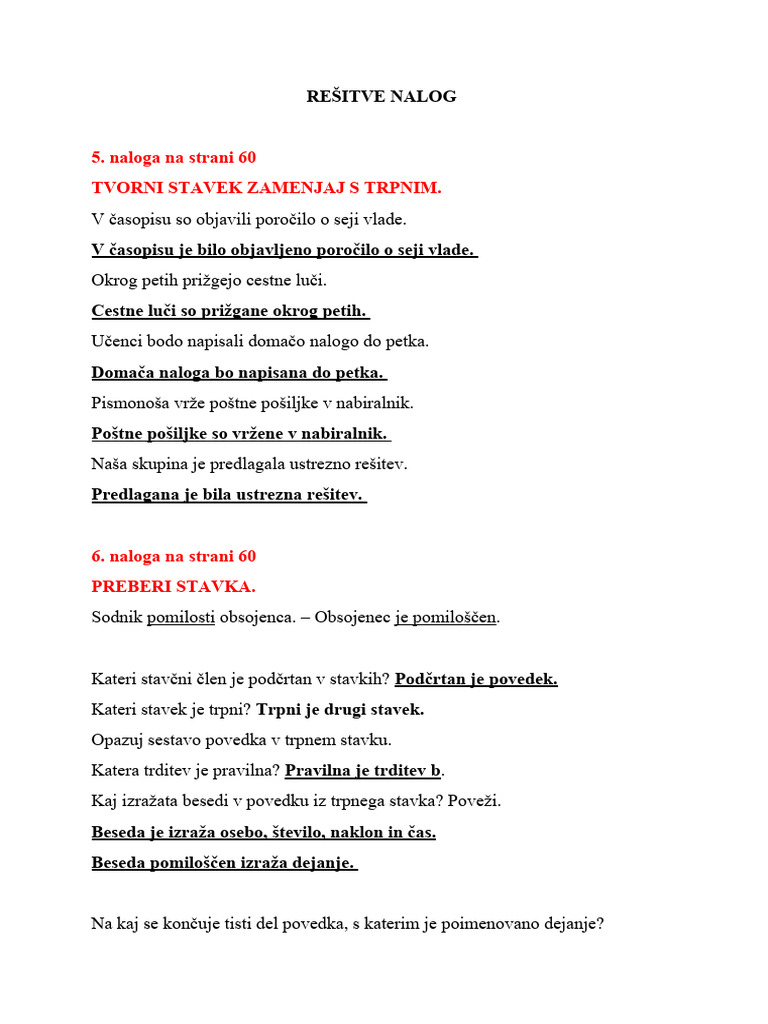 2021 1 26 Rešitve Nalog | PDF