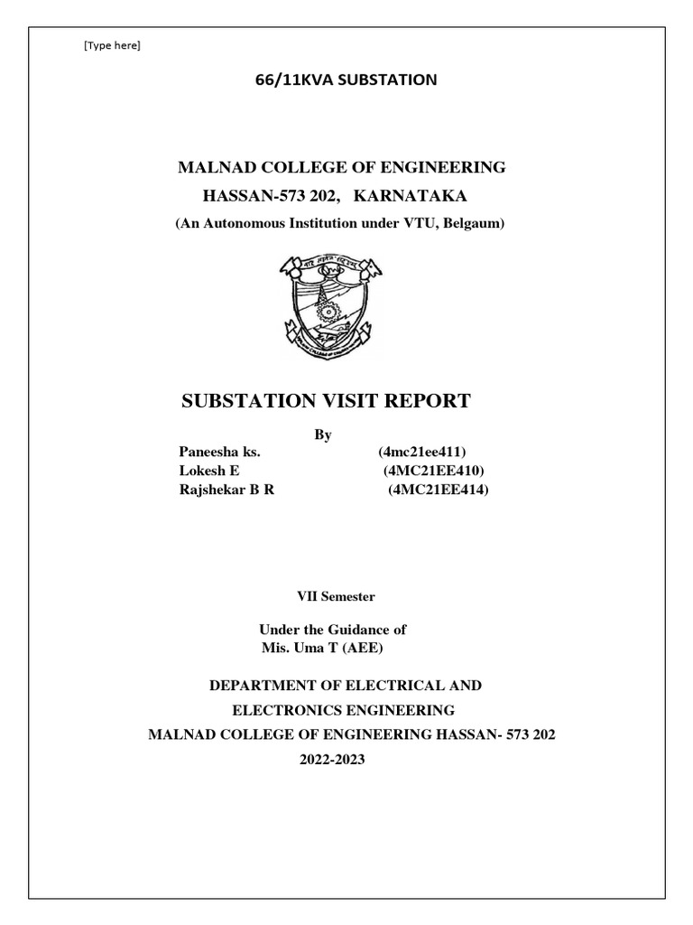 Substation Report-1 | PDF | Electrical Substation | Transformer