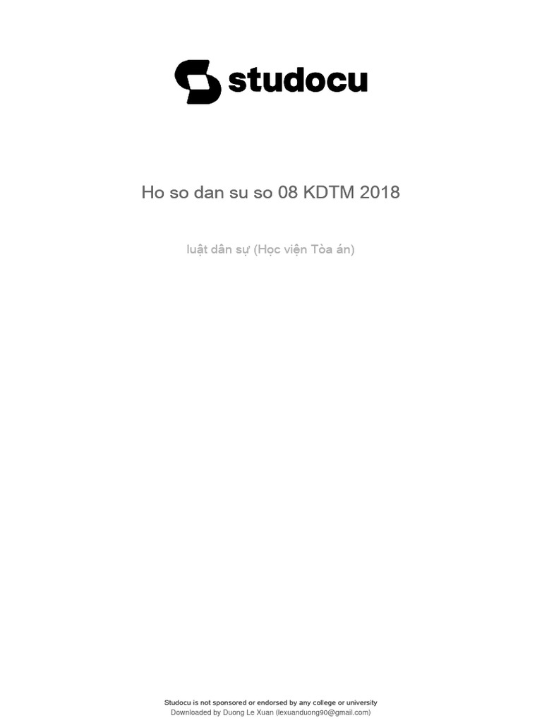 Ho So Dan Su So 08 KDTM 2018 | PDF