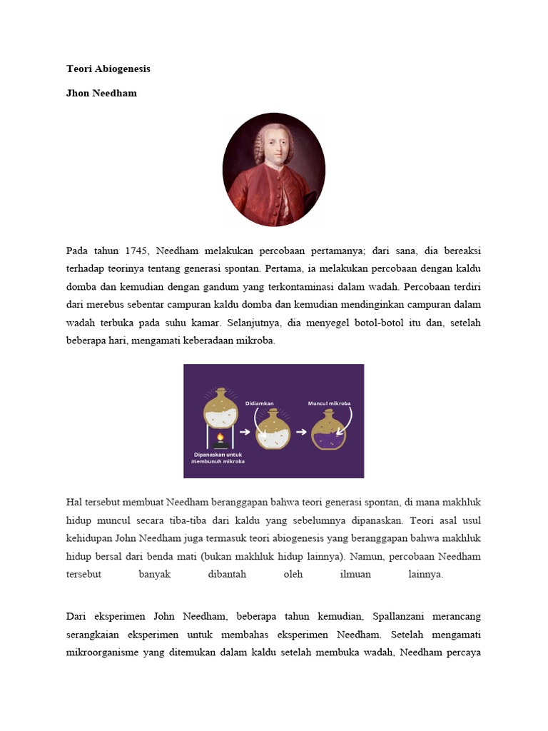 Teori Abiogenesis John Needham | PDF | Agama & Spiritualitas