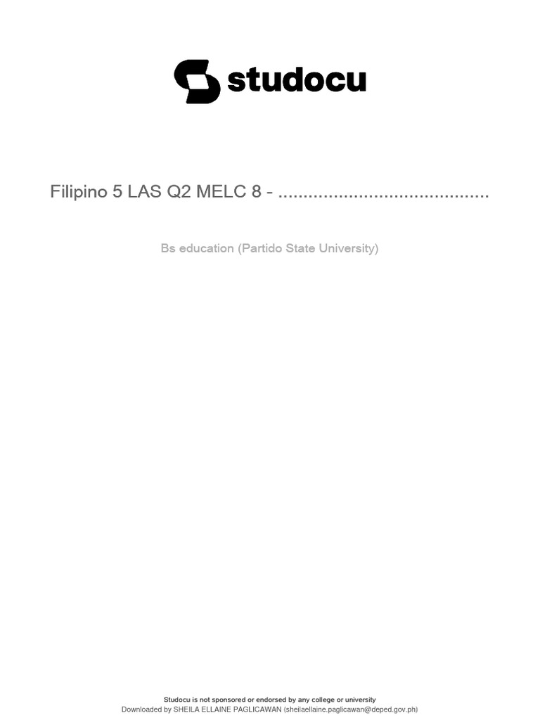 Filipino 5 Las q2 Melc 8 | PDF
