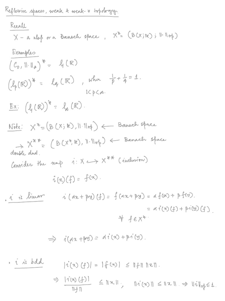 Note 22-Nov-2023 | PDF | Banach Space | Topology