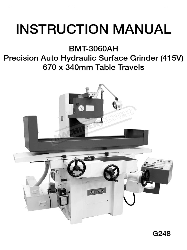 G248 - Instruction Manual | PDF | Grinding (Abrasive Cutting) | Electric Motor