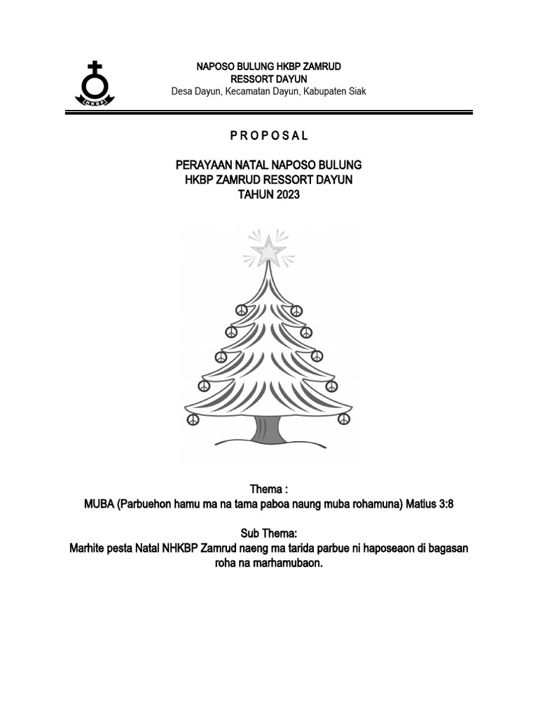 Proposal Natal Naposo Bulung HKBP 2023 | PDF