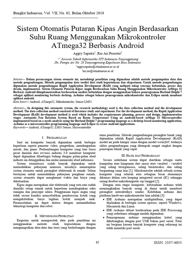 SISTEM OTOMATIS PUTARAN KIPAS ANGIN BERDASARKAN SUHU RUANG MENGGUNAKAN ...