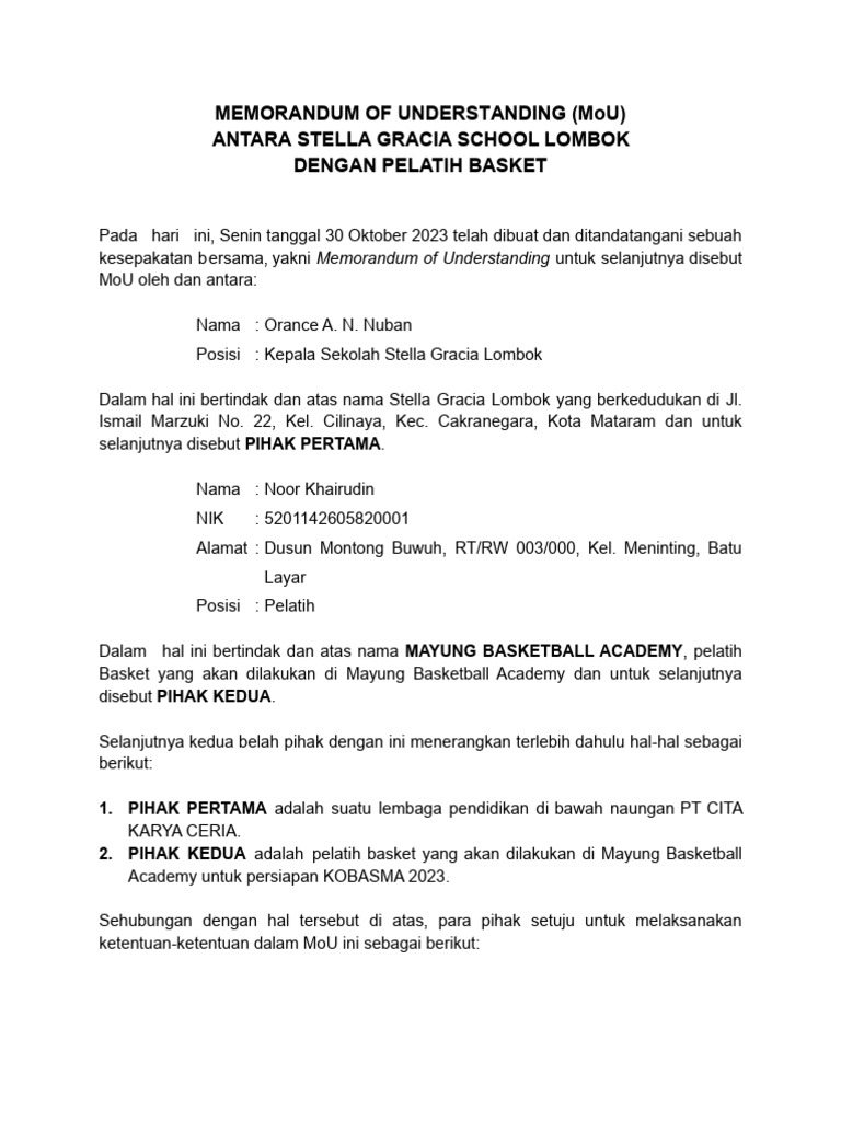 SGS - MoU School Competition | PDF