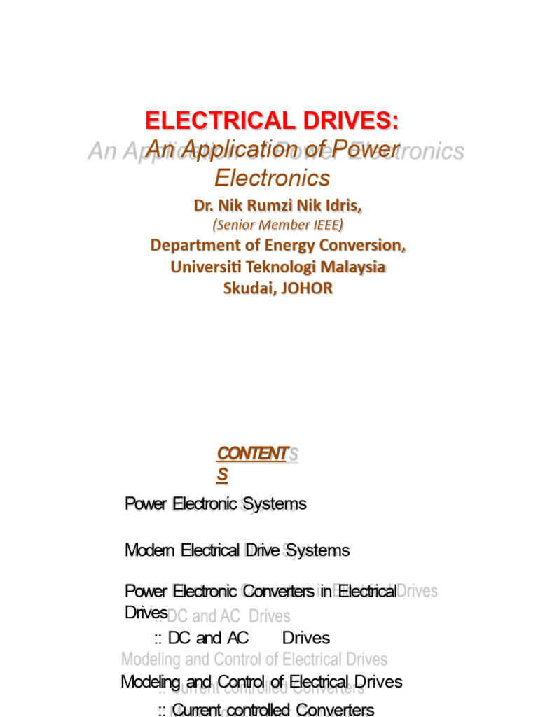 Electrical Drives | PDF | Power Electronics | Electronics