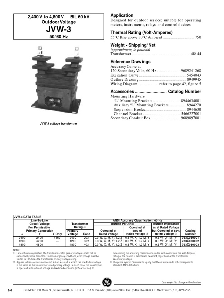 JVW 3 | PDF | Transformer | Voltage