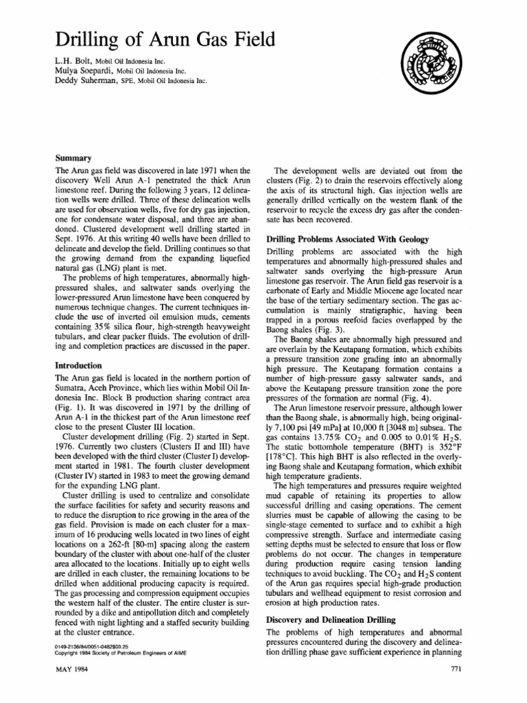Drilling Arun Gas Field | PDF | Casing (Borehole) | Petroleum Reservoir