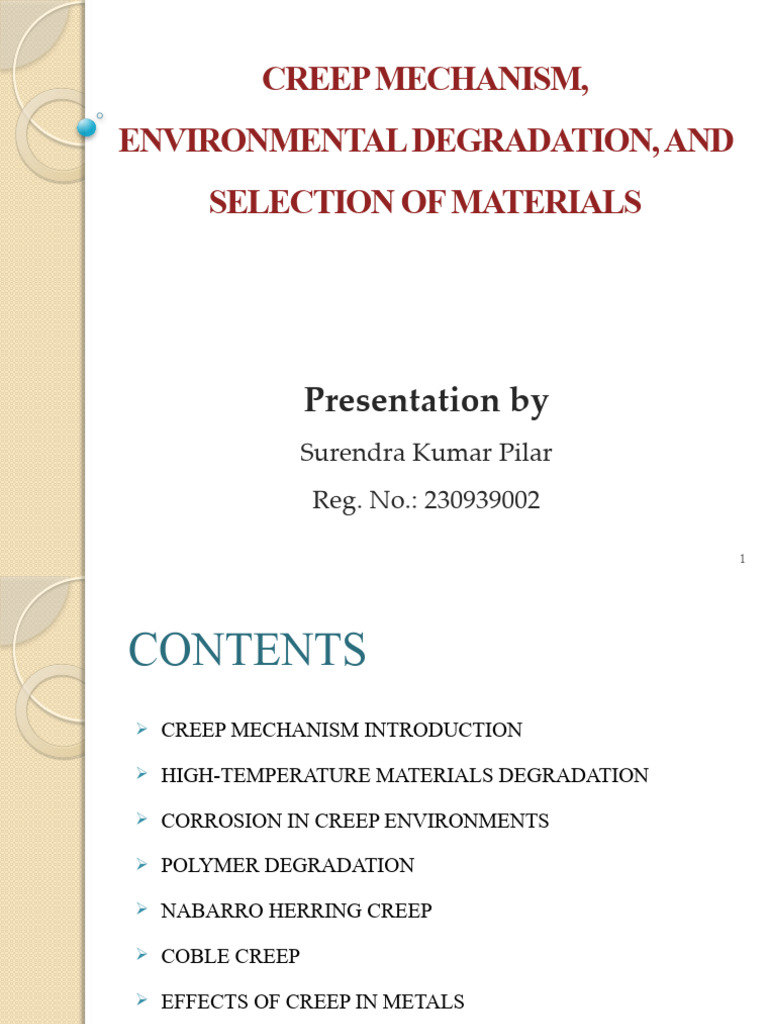 Mmc-1-Creep Mechanism, Environmental Degradation, and Selection of Materials | Download Free PDF ...