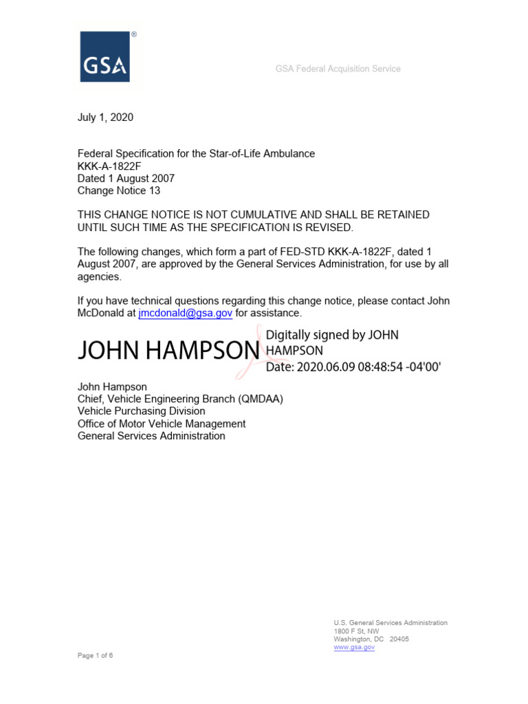 KKK-A-1822F - Change Notice 13 | PDF | Ac Power Plugs And Sockets ...