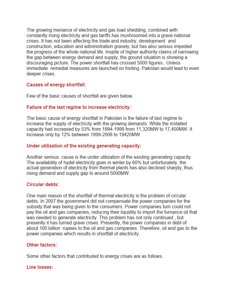 Energy Crisis Pdf Nuclear Power Solar Power