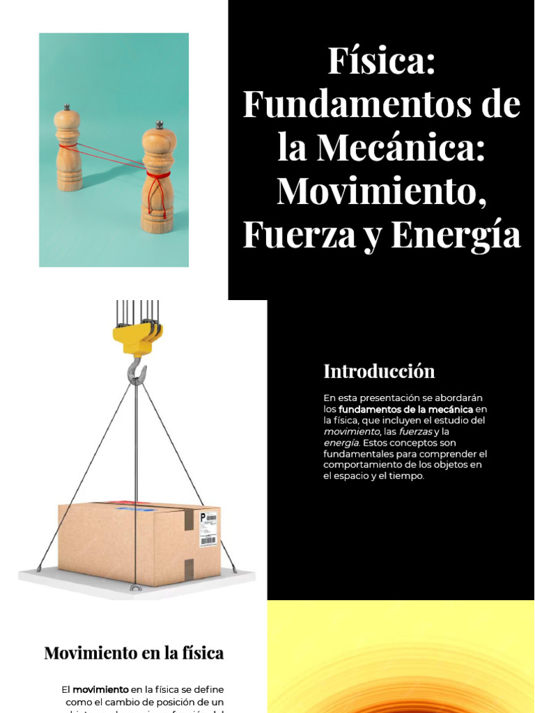 Clase 03 Fisica Fundamentos de La Mecanica Movimiento Fuerza y Energia ...