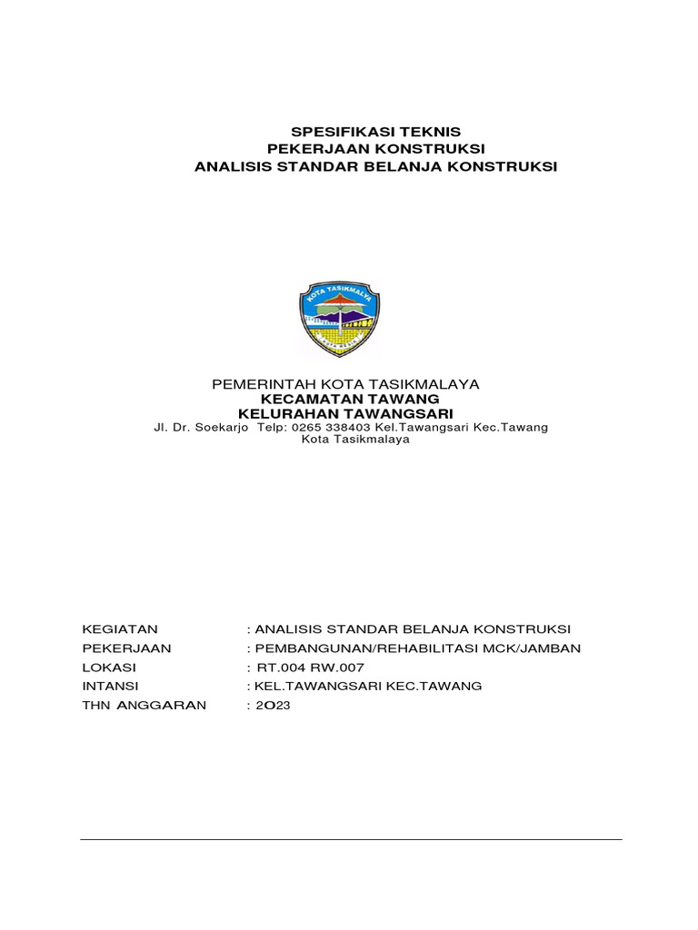 Panduan Teknis Mck Biaya Mck Pdf