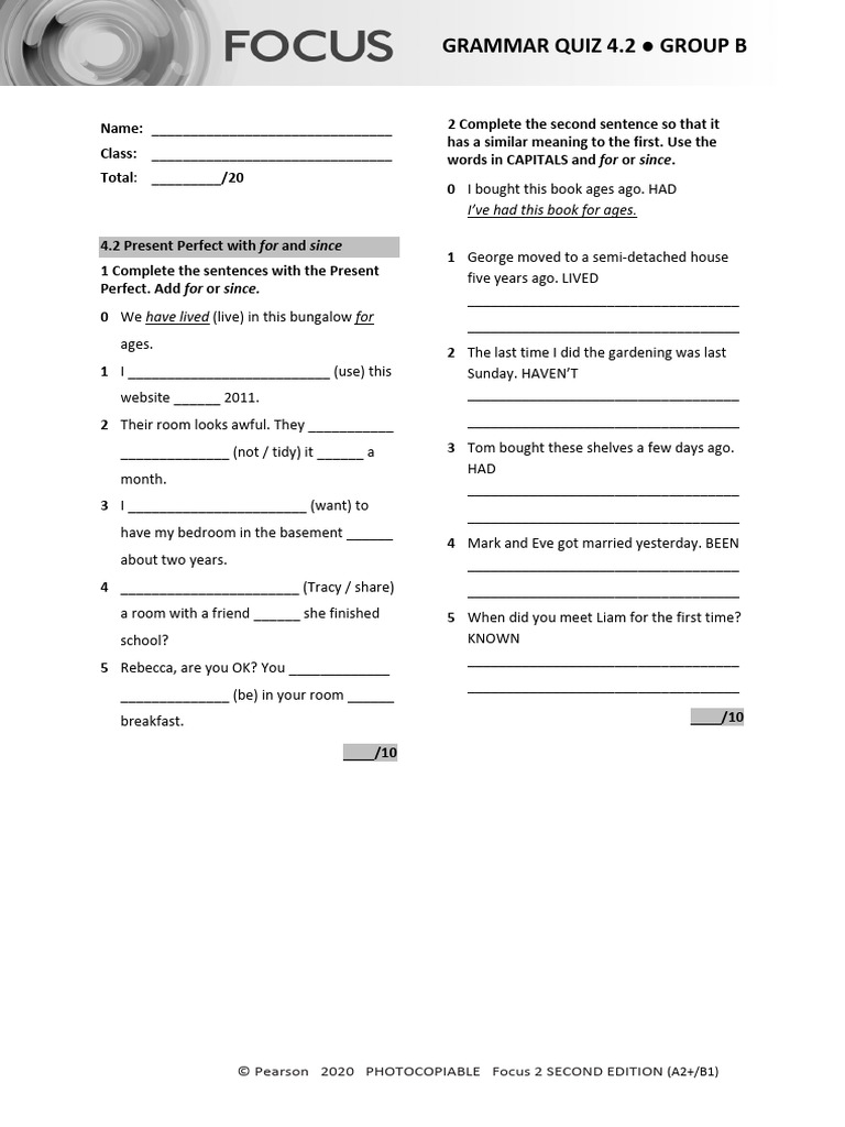 Grammar Quiz: Present Perfect | PDF