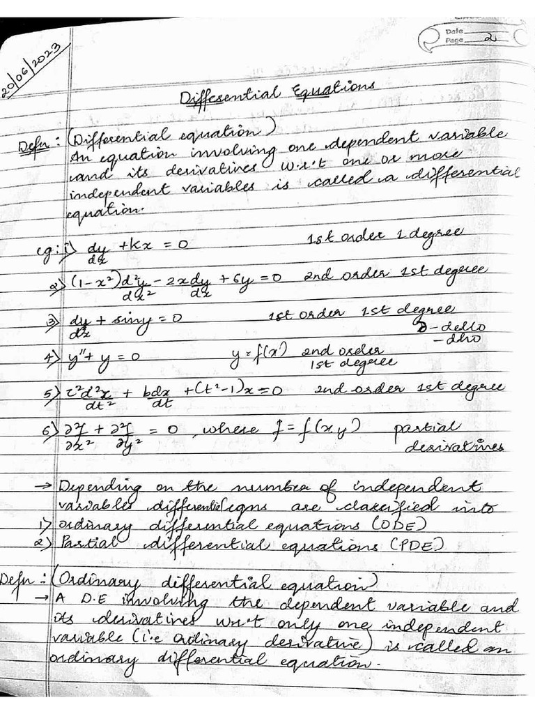 Maths Sem 3 Ode Part 1 | PDF