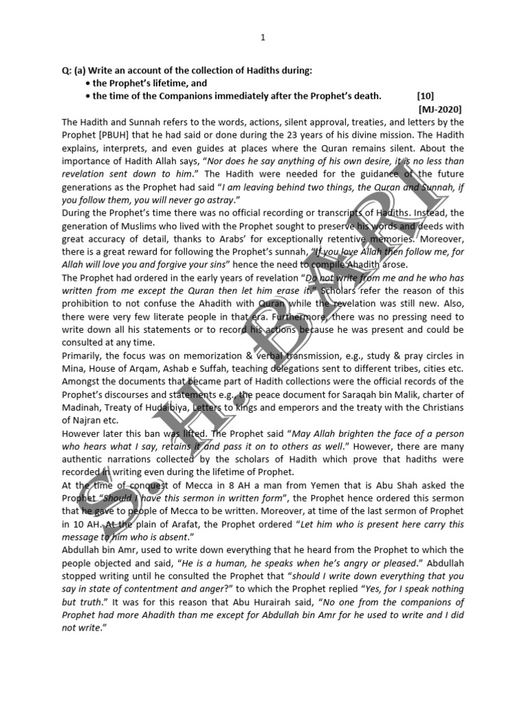 Hadith Compilation (PBUH & Companions) | PDF | Hadith | Muhammad