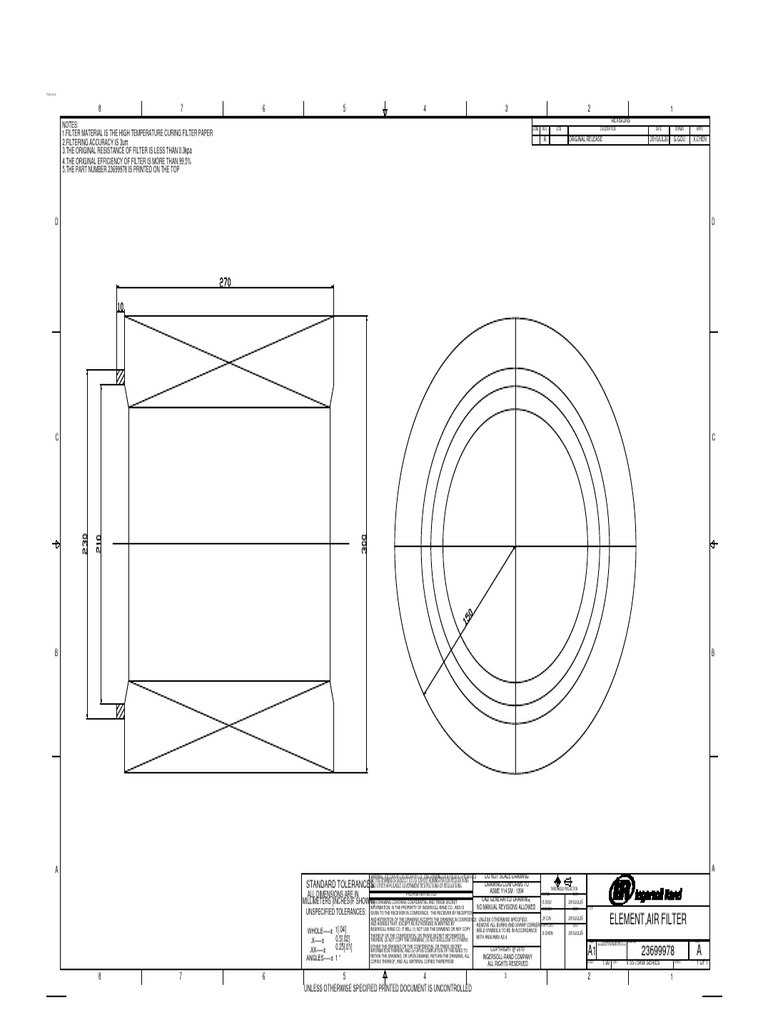 Filter - Element-Model V55-75 CCN 23699978 | PDF