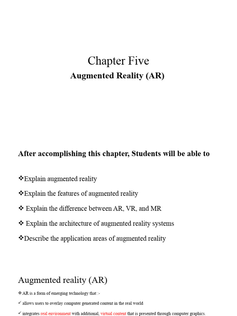 Chapter Five | PDF | Augmented Reality | Virtual Reality