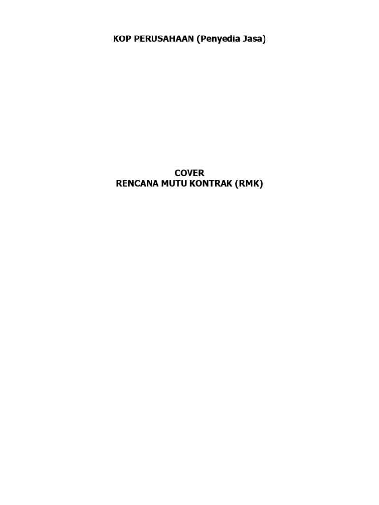 Lampiran 4 Format RMK Penyedia Jasa (20 Jan) | PDF