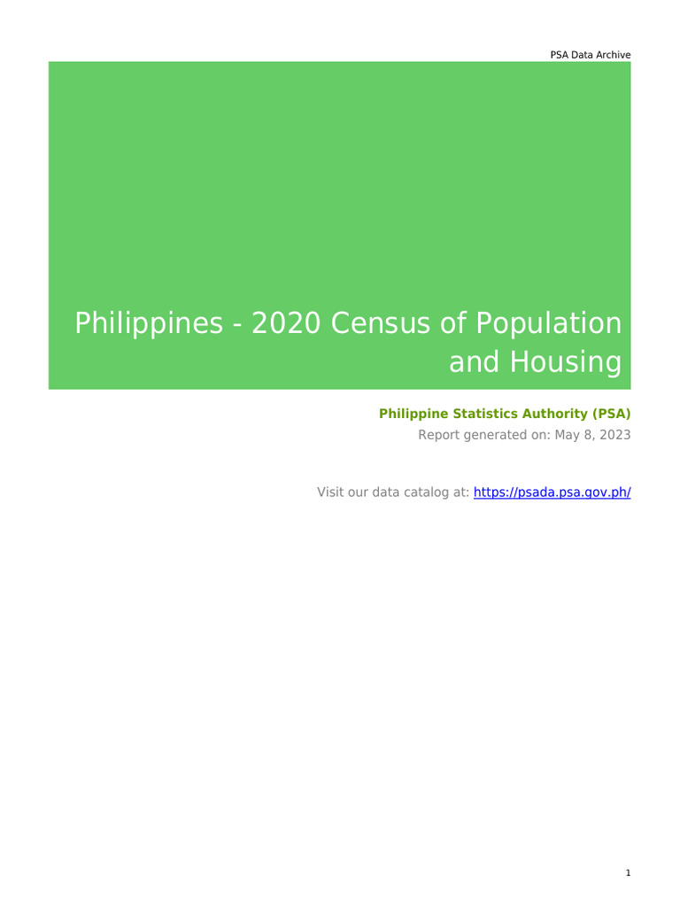 Philippines 2020 Census Overview | PDF | Sampling (Statistics) | Census