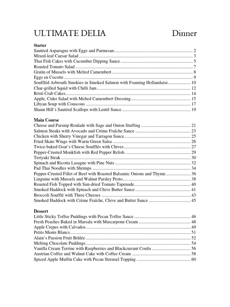 Delia Dinner Disc | PDF | Cream | Garlic