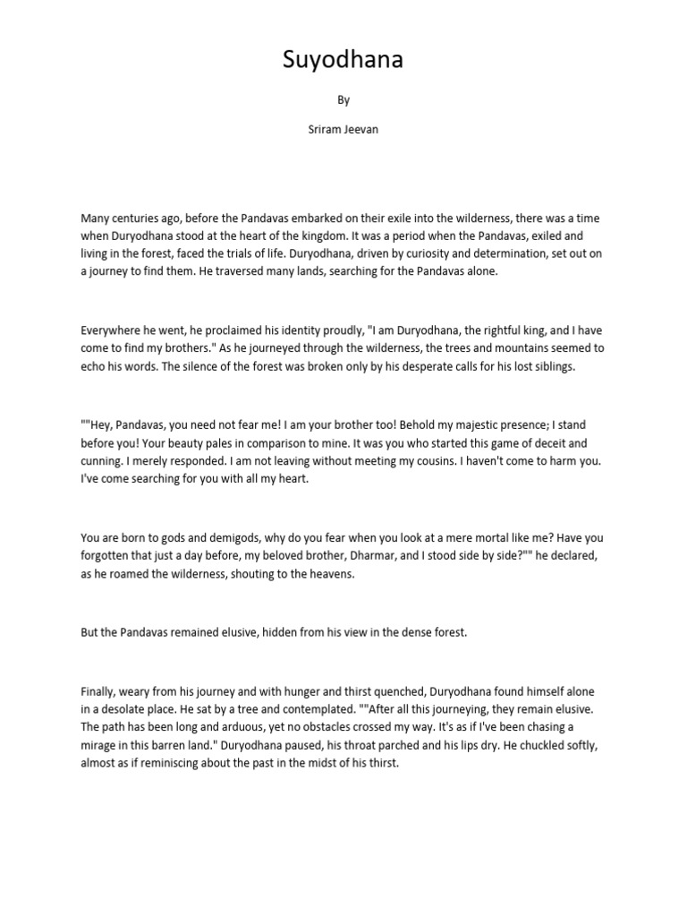 Suyodhana - One Sided Story | PDF