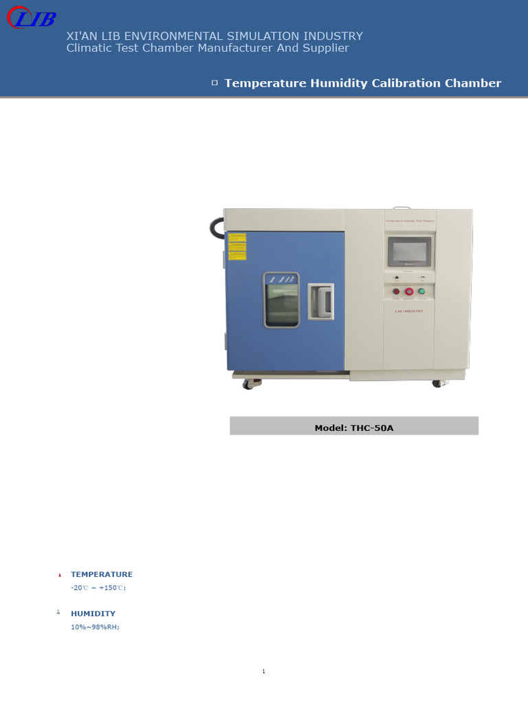 Temperature Humidity Calibration Chamber | PDF | Humidity | Refrigeration