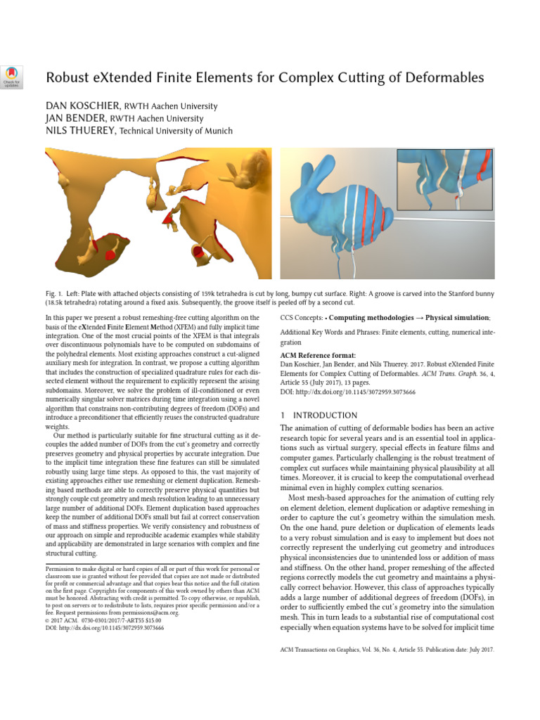 Robust Extended Finite Elements For Complex Cutting of Deformable | PDF ... Robust Extended Finite Elements For Complex Cutting of Deformable | PDF ...