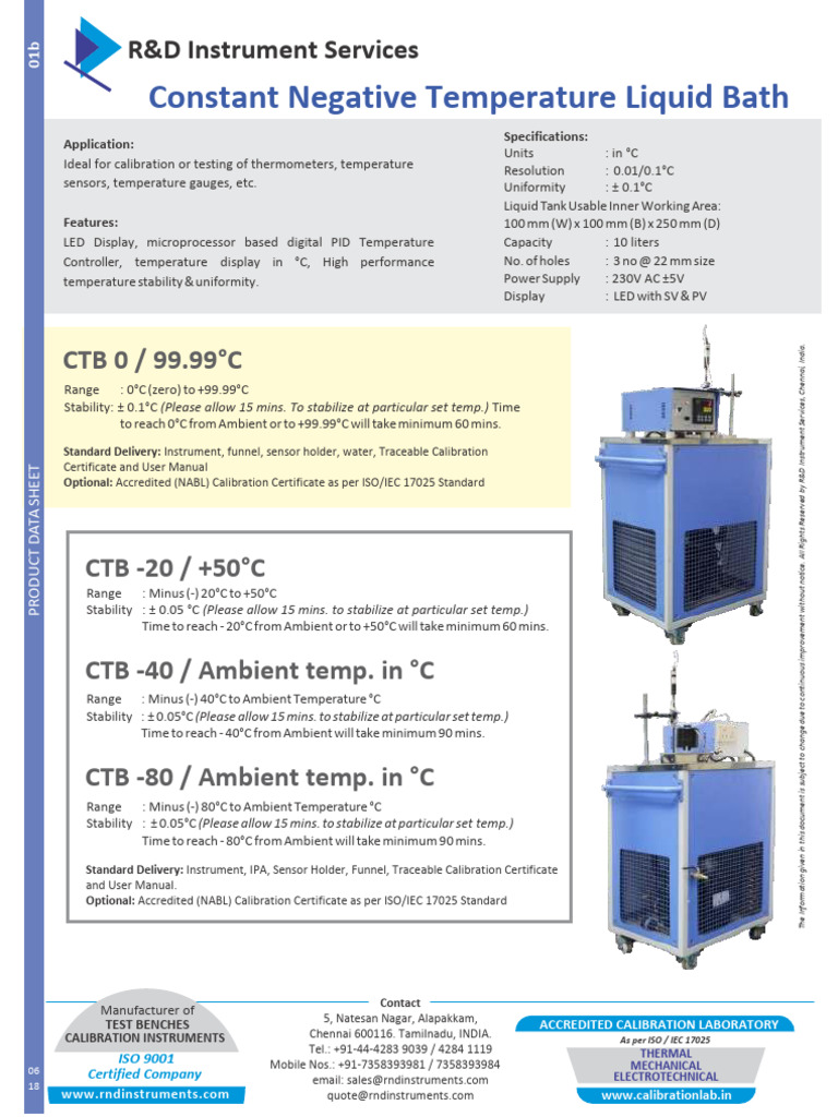 R&D Negative Temp | PDF | Calibration | Metrology