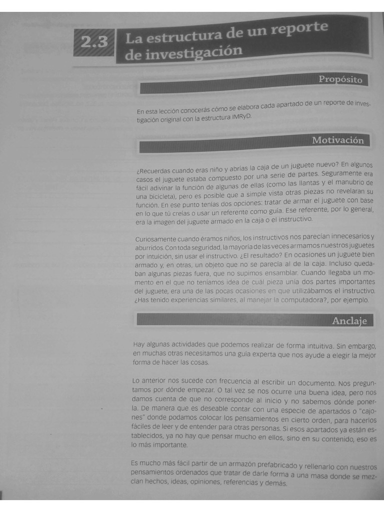 La Estructura Del Reporte de Investigación | PDF