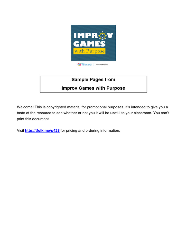 Improv Games With Purpose Sample | PDF | Copyright