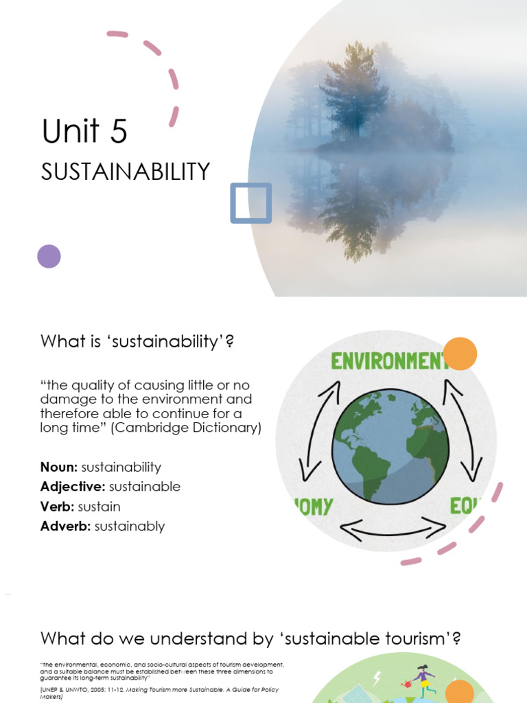 Unit 5 Sustainability | PDF | Sustainability | Tourism