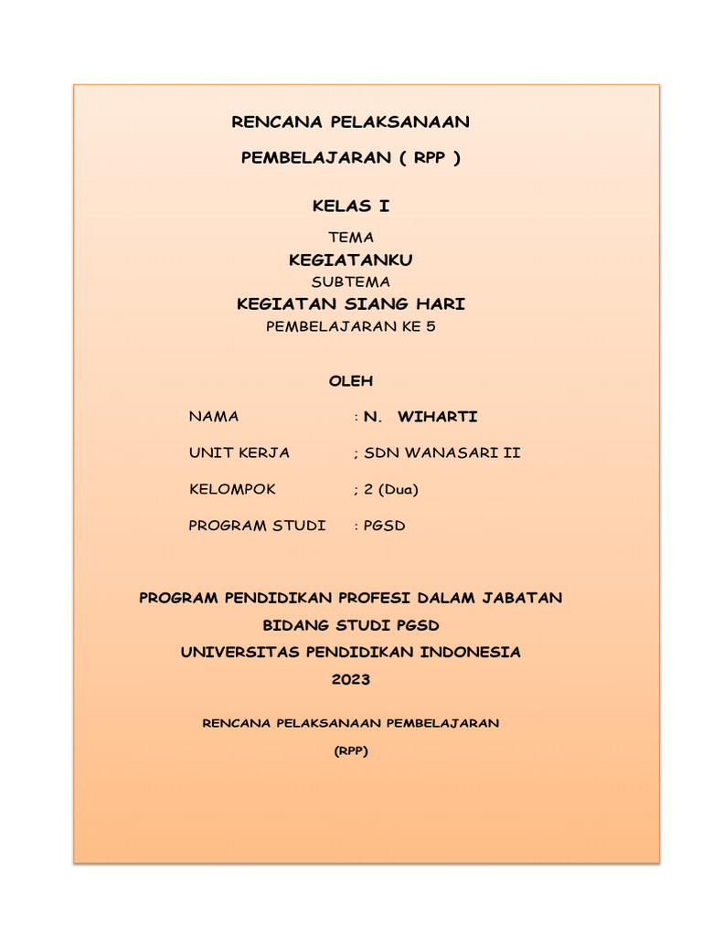 RPP N. Wiharti Final 2023 | PDF