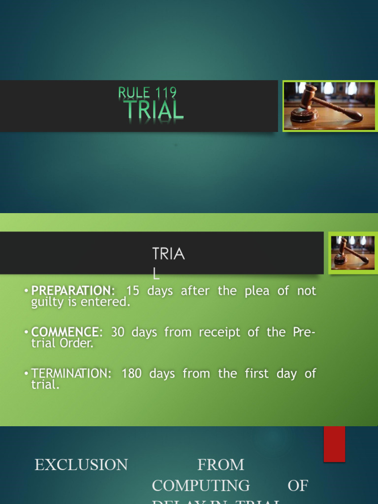 Rule 119 | PDF | Continuance | Witness