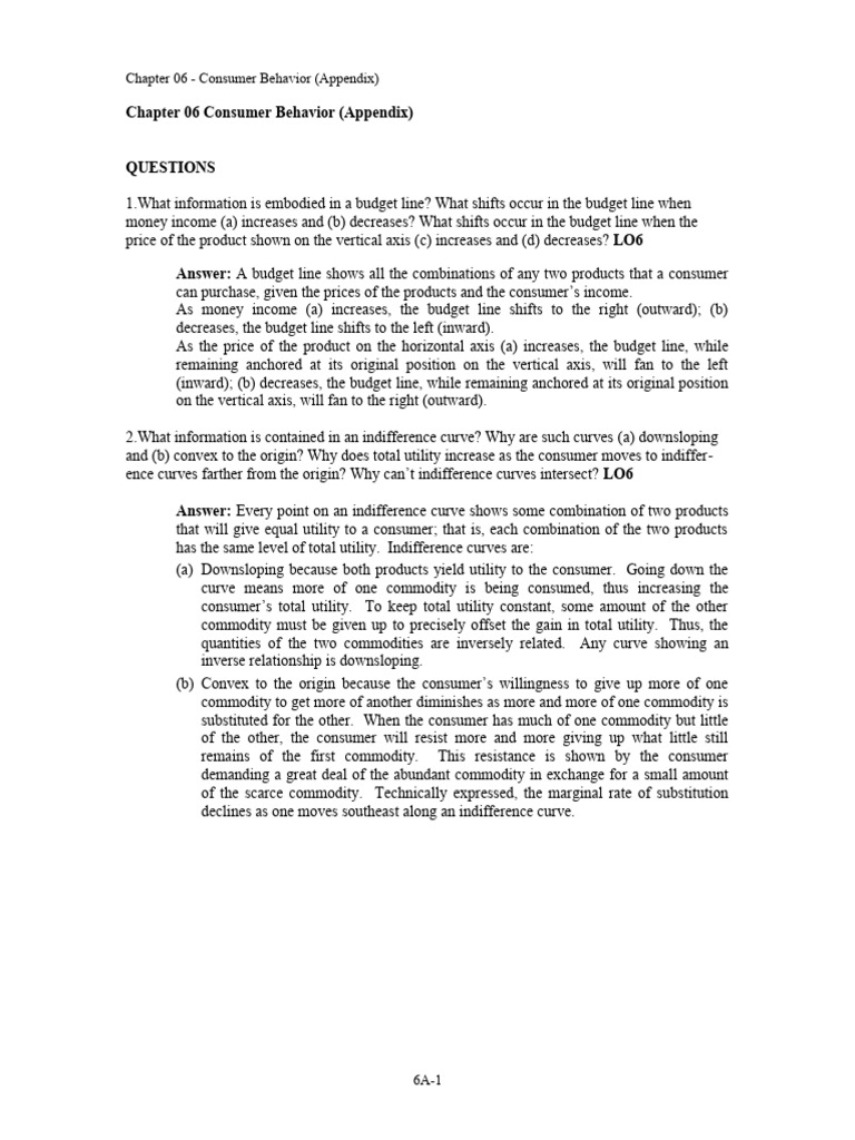 Chap006 App | PDF | Demand | Utility