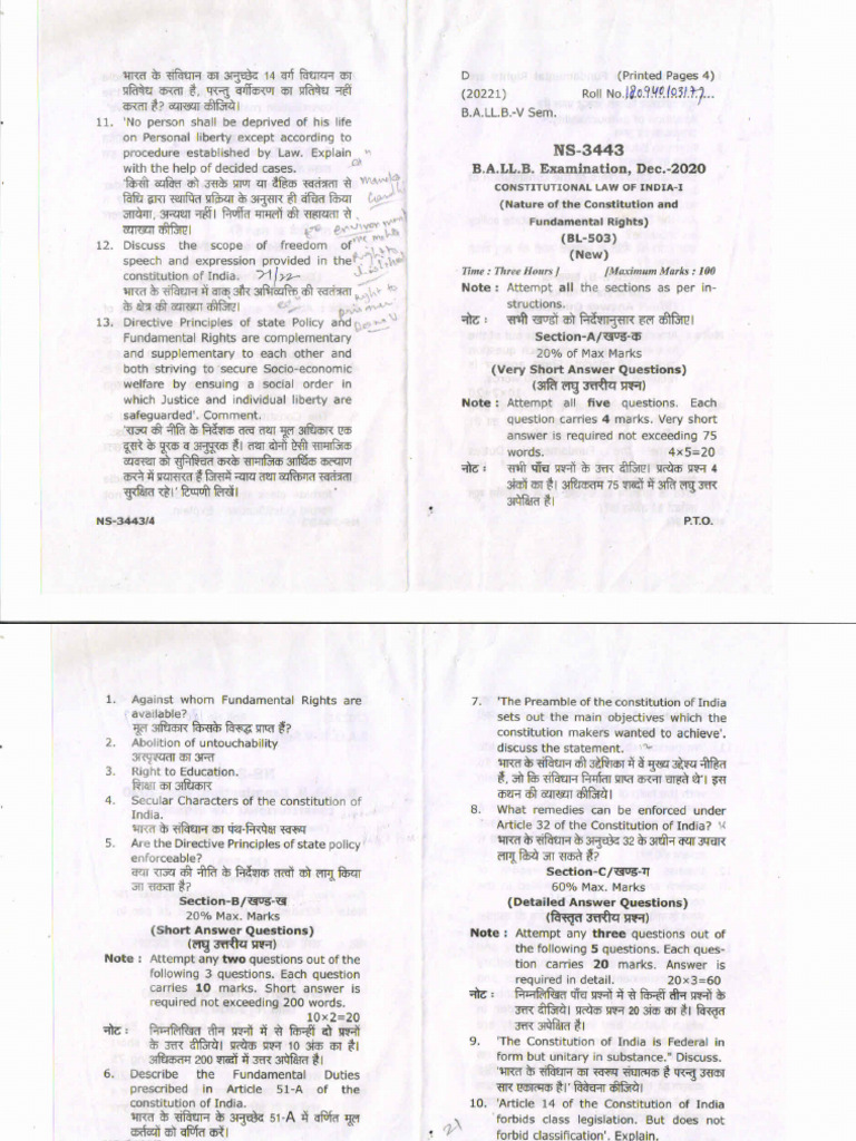 Constitutional Law I 2020 Pdf 