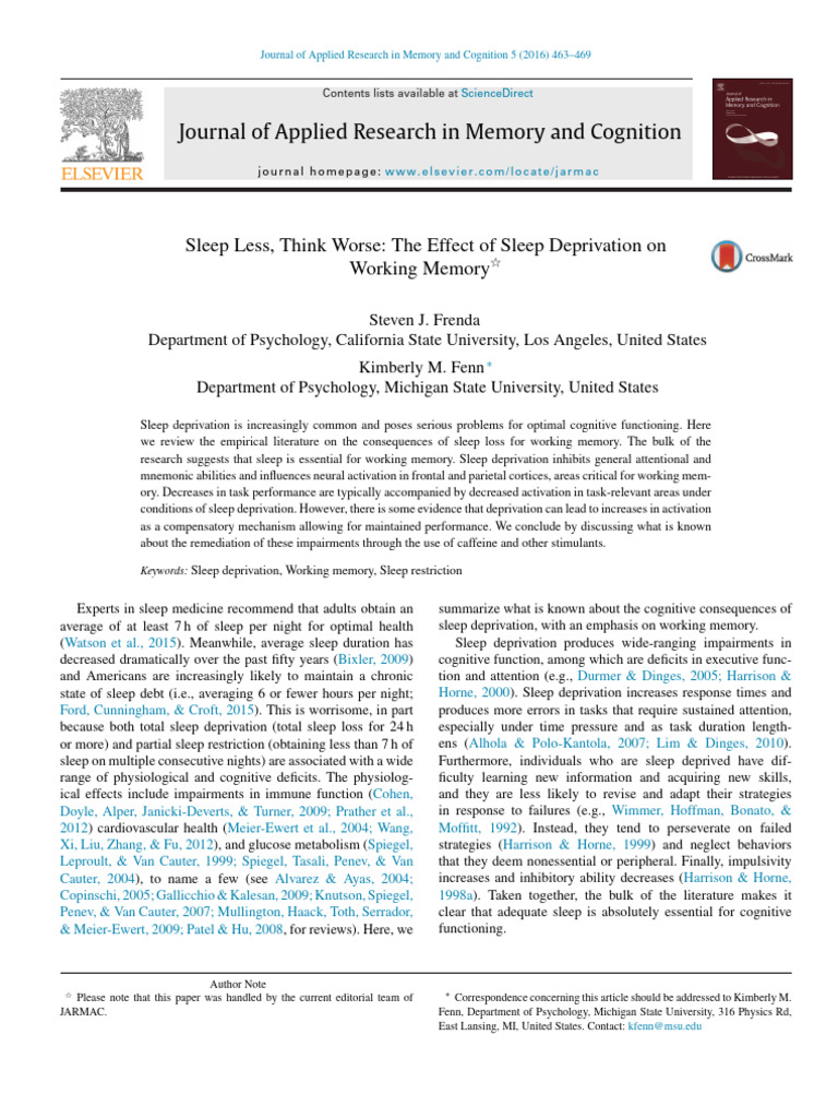 Simulation 101 | PDF | Working Memory | Sleep