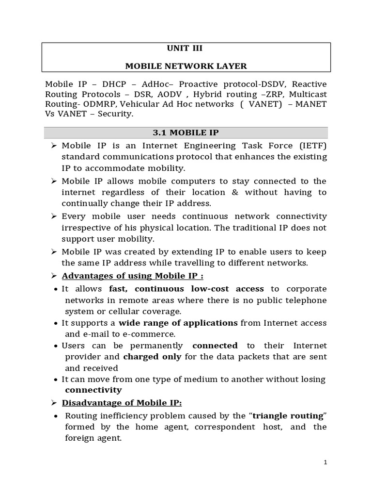 Mc Unit 3 Pdf Wireless Ad Hoc Network Routing 