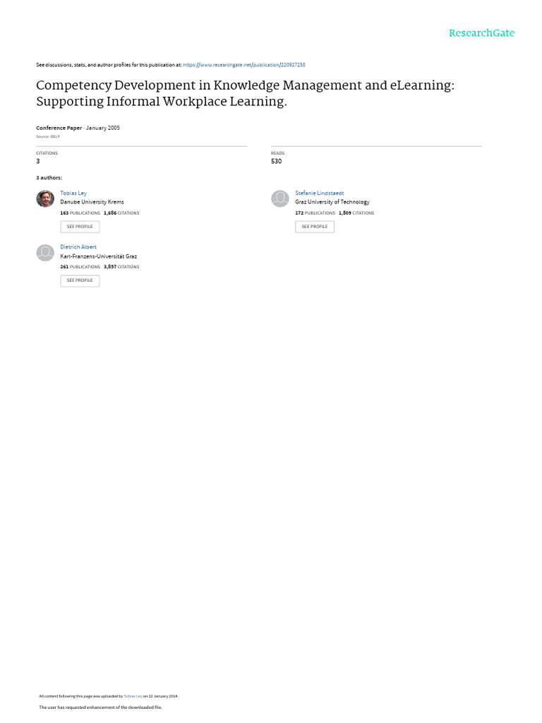 Ley, T., Lindstaedt, S. N., & Albert, D. (2005) - Competency ...