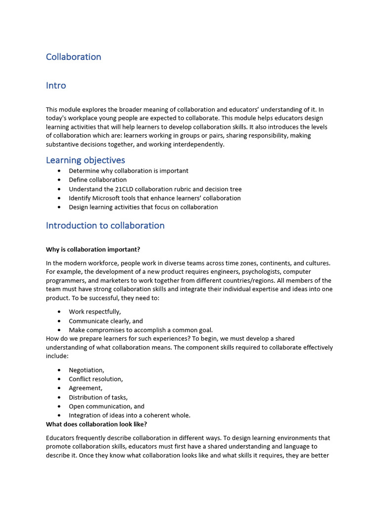 21CLD Technologies - Collaboration | PDF | Collaboration | Learning