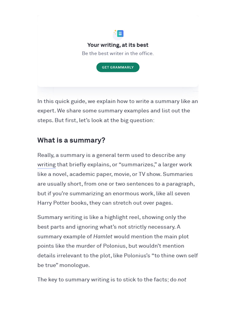 4 Tips For Writing A Good Summary - Grammarly Blog | PDF | Batman