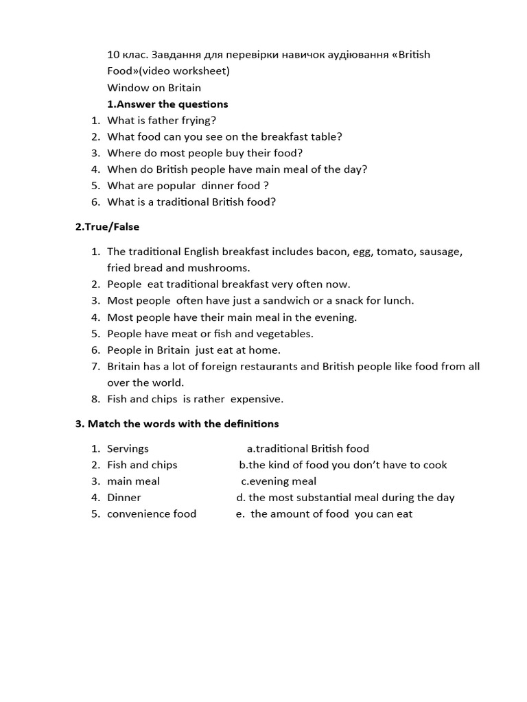 1.answer The Questions | PDF | Cooking, Food & Wine | Wellness