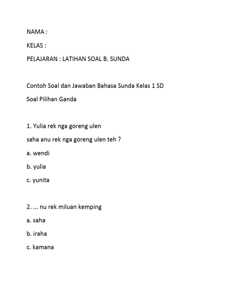 Latihan Soal B Sunda Pdf