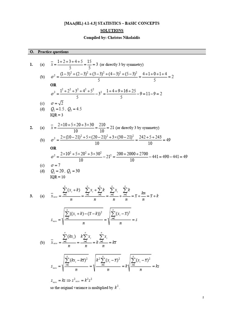 Basic Statistics Solutions Guide | PDF | Teaching Methods & Materials