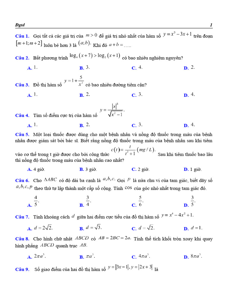 Đề đánh giá tư duy | PDF